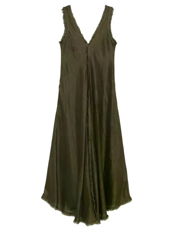 P.a.r.o.s.h Linen Maxi Dress - Green