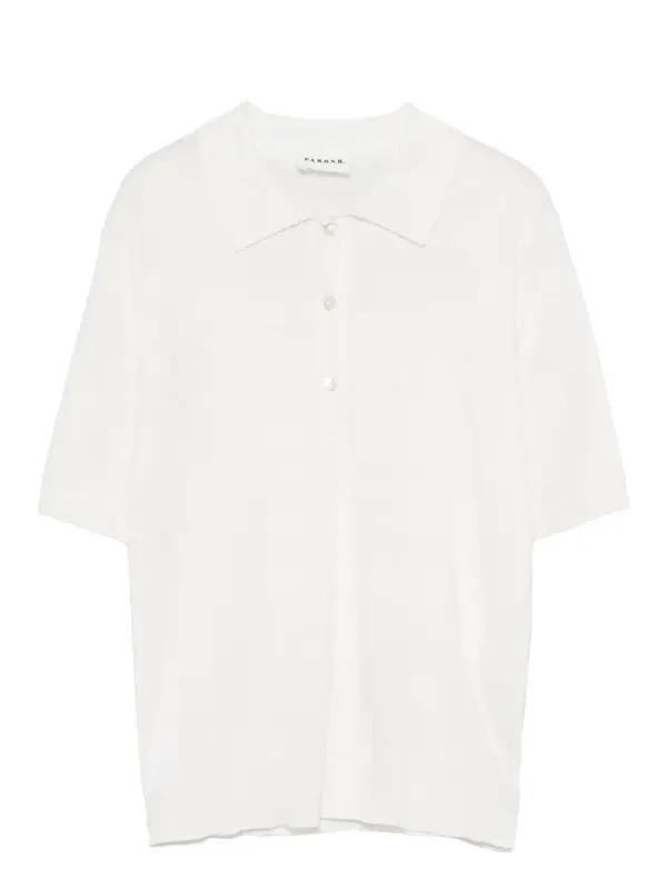 P.a.r.o.s.h Fine-knit Polo Shirt - White