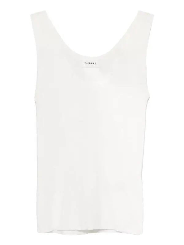 P.a.r.o.s.h Fine-knit Tank Top - White