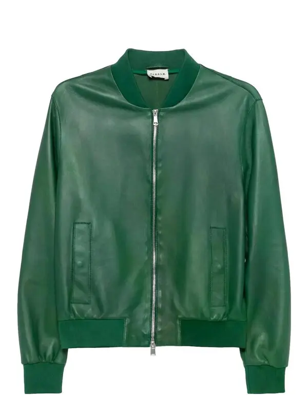 P.a.r.o.s.h Leather Bomber Jacket - Green