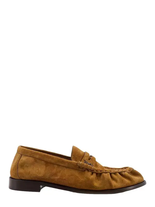 Saint Laurent Le Supple Penny-detail Loafers - Brown