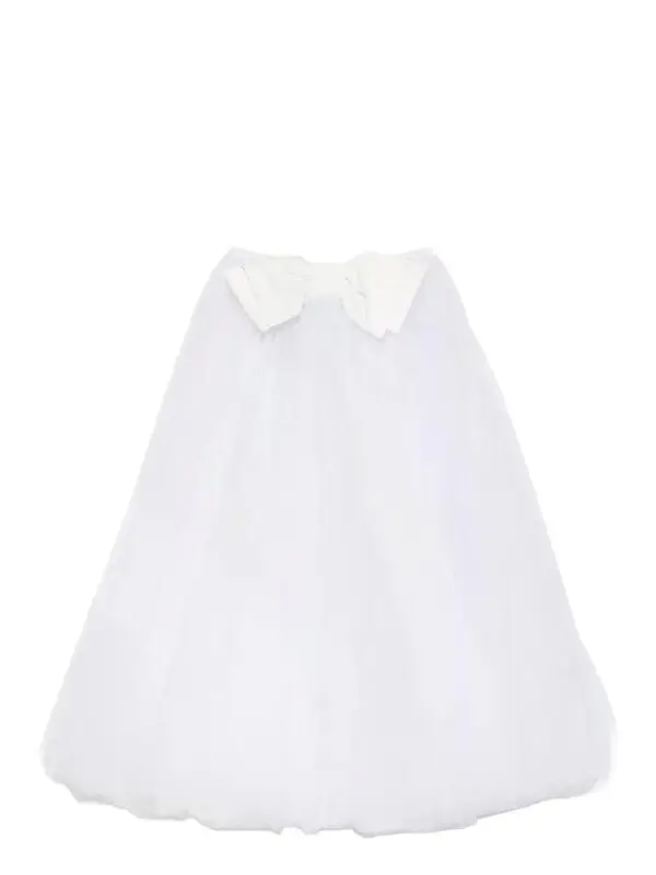 PARLOR Bow-detailed Maxi Skirt - White