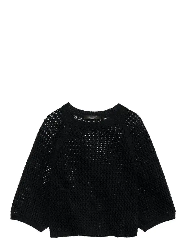 Fabiana Filippi Open-knit T-shirt - Black