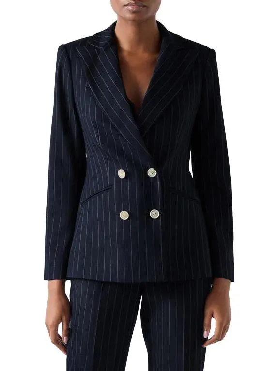 LK BENNETT Bella Pinstripe Vest - Navy