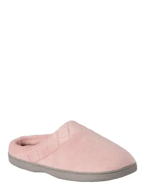 DEARFOAMS Darcy Quilted Cuff Velour Clog Slipper - Pale Mauve