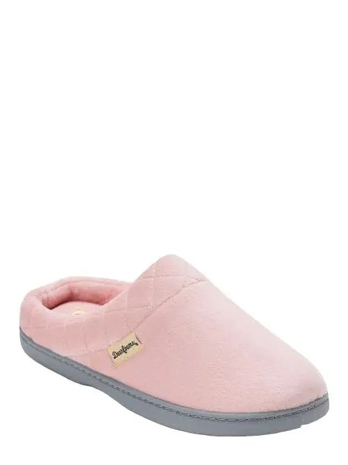 DEARFOAMS Darcy Quilted Cuff Velour Clog Slipper - Pale Mauve