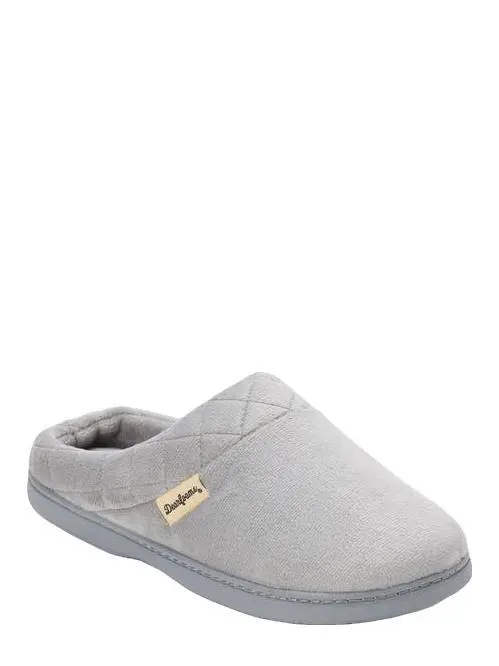 DEARFOAMS Darcy Quilted Cuff Velour Clog Slipper - Sleet