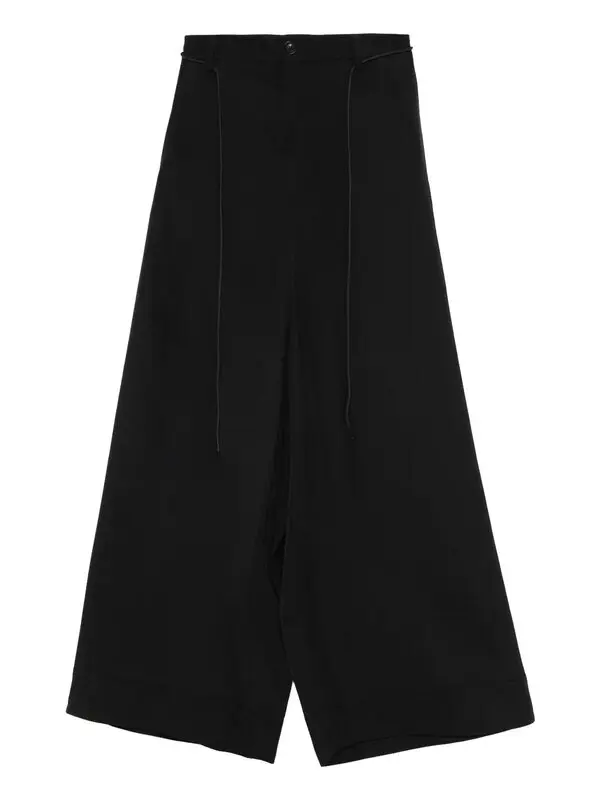 Y3 Twill Wide-leg Trousers - Black