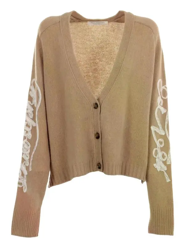 Philosophy Di Lorenzo Serafini Logo-appliqué Cardigan - Brown