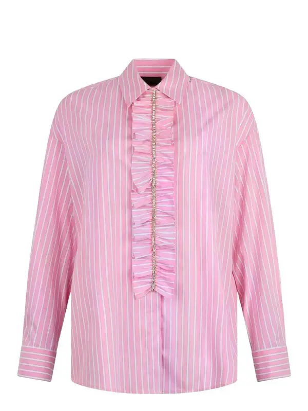 Liu Jo Ruched Striped Shirt - Pink