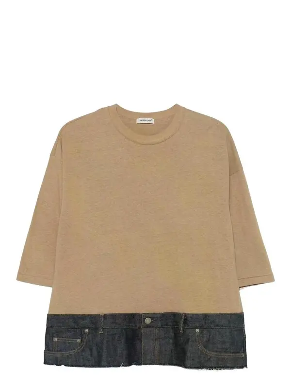 UNDERCOVERISM Panelled T-shirt - Neutrals