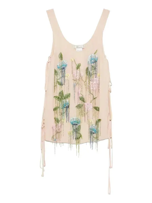 Blumarine Bead-tassel Top - Neutrals