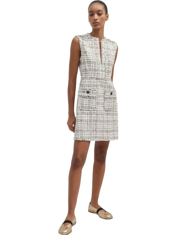 ME+EM Tweed Layered Mini Dress - Ivory