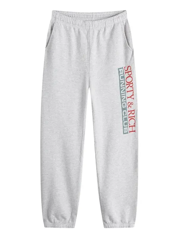 SPORTY & RICH Finish Line Sweatpants - Heather Gray Lava/alpine/navy
