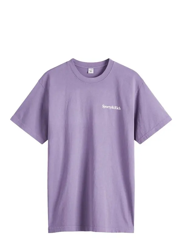 SPORTY & RICH Health Is Wealth T-shirt - Dusty Grape White