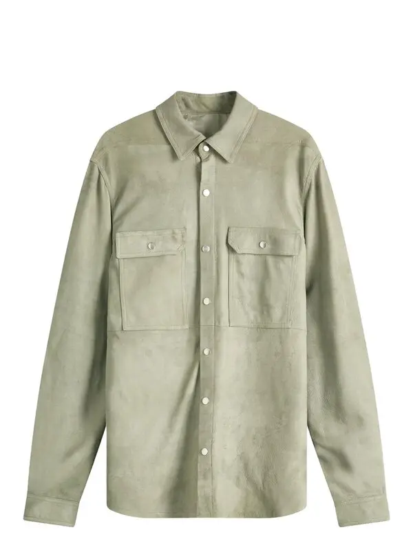 Rick Owens Lamb Leather Outershirt - Celadon