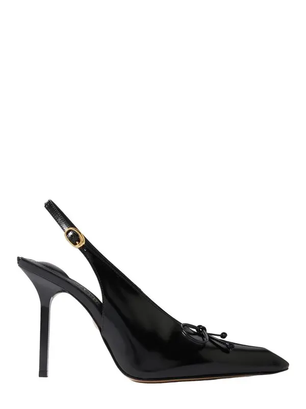 Jacquemus Cubisto Leather Slingback Pumps - Black