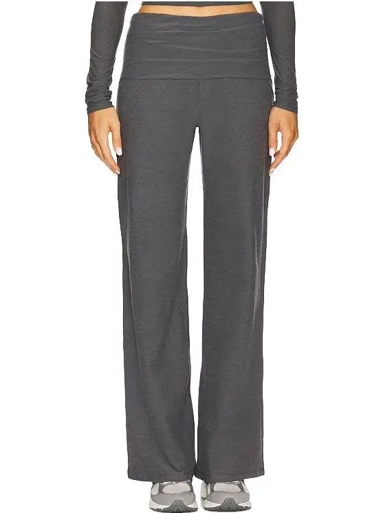 Beyond Yoga Spacedye Foldover Wide Leg Pant - Grey