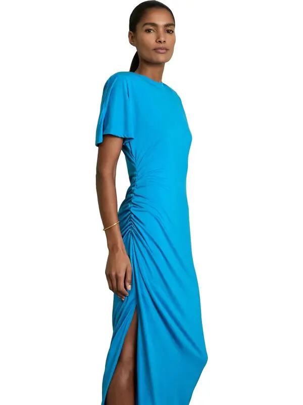 REISS Tulia Modal-blend Midi Dress - Bright Blue