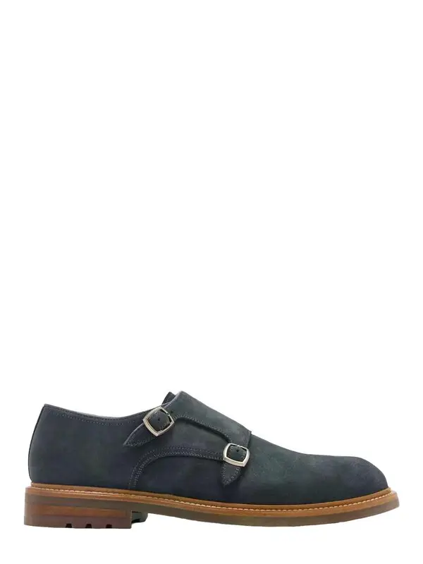 Magnanni Suede Monk Shoes - Blue