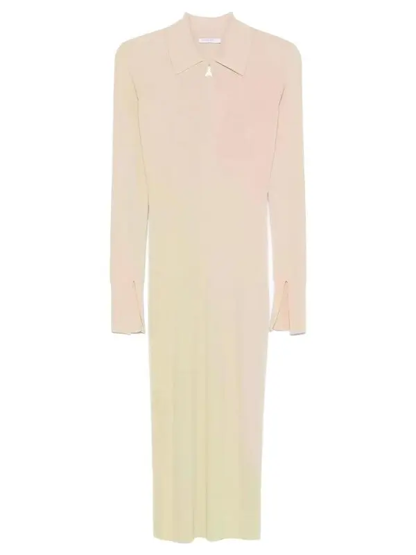 Patrizia Pepe Ribbed Midi Dress - Neutrals