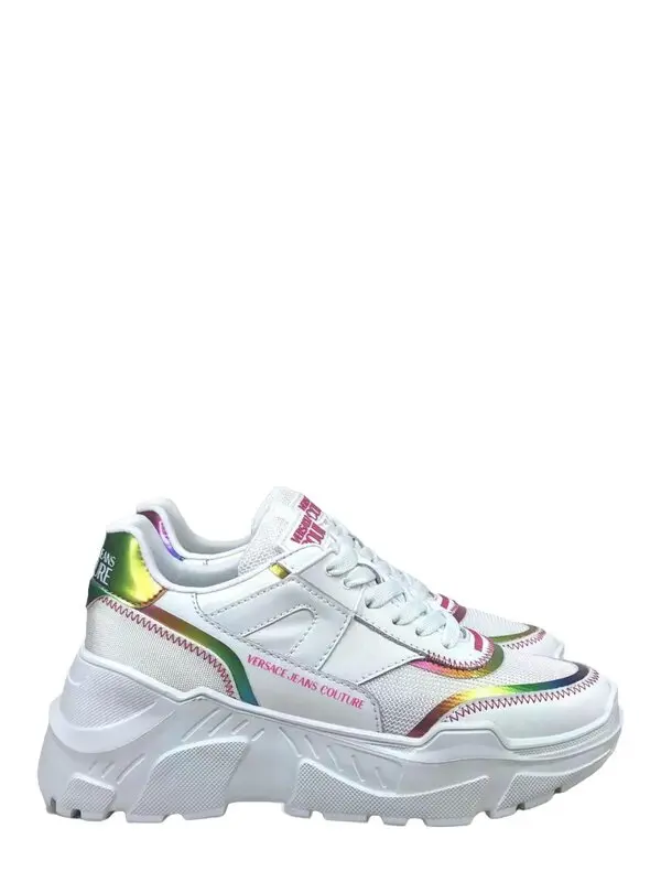 Versace Holographic Detail Sneakers - White