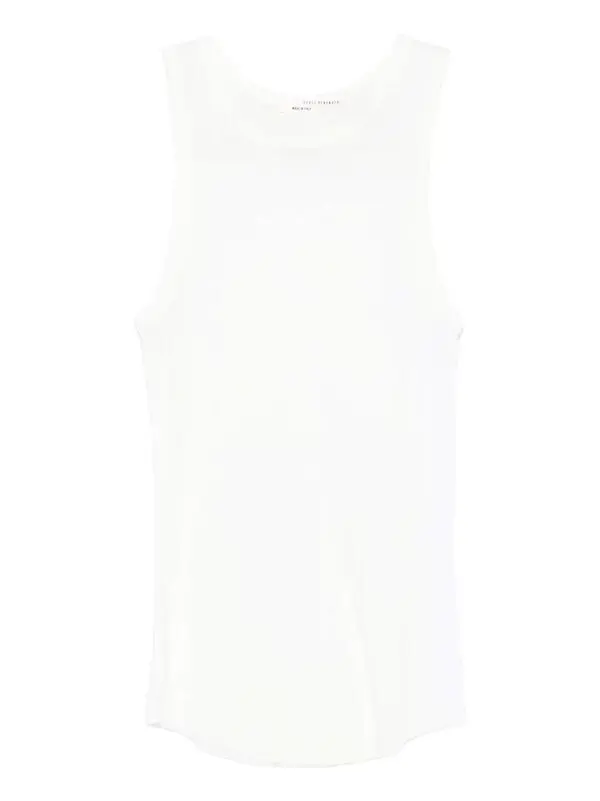 Isabel Benenato Ribbed Tank Top - White