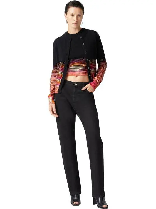 Missoni Crewneck Cardigan In Dégradé Slub Cashmere - Multicoloured