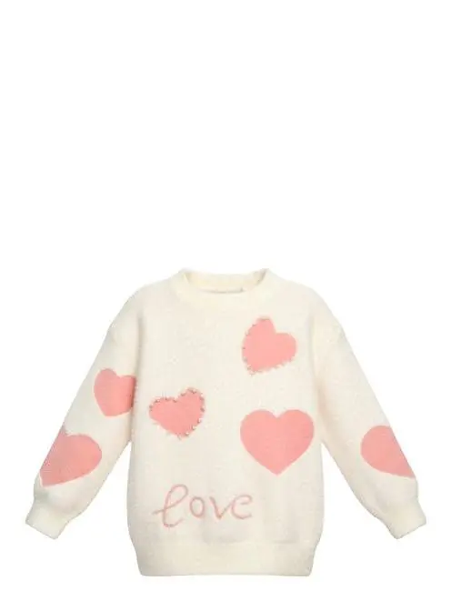 MIA BELLE GIRLS Pearl Knit Sweater - Ivory