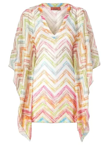 Missoni Short Covered Up Caftan In Printed Tulle - Multicoloured