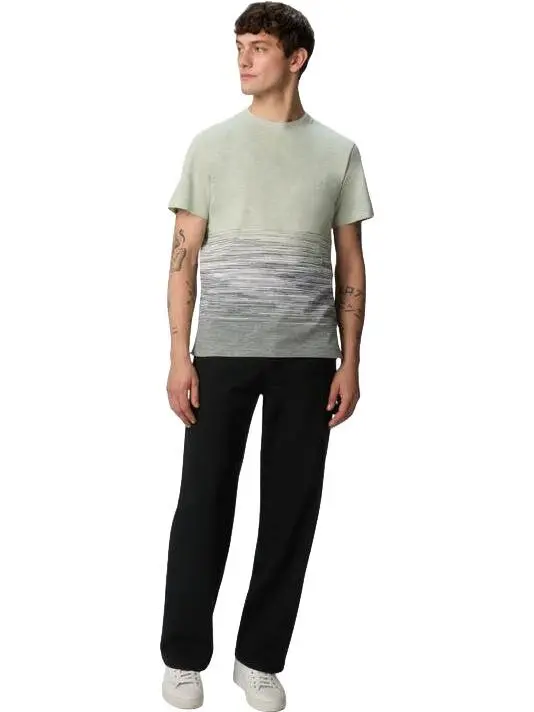 Missoni Crewneck T-shirt In Slub Cotton And Linen With Zigzag Embroidery - Green