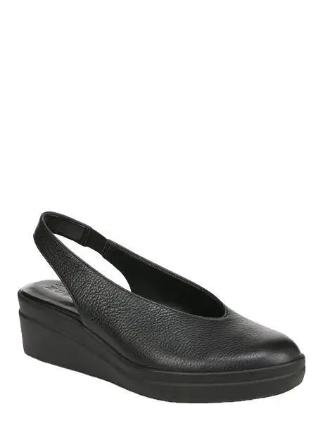 Naturalizer Sutton Slingback Platform Wedge Pump - Black/ Black