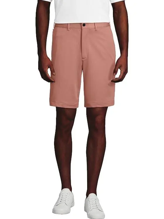 LANDS' END Traditional Fit 9" Flex Performance Golf Shorts - Cameo Rose