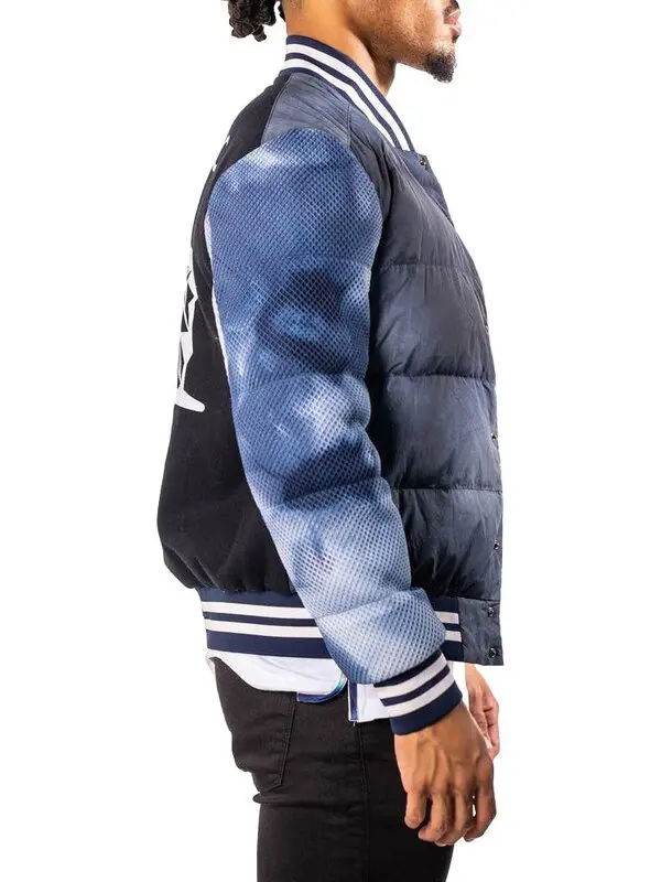 MACEOO Ocean Sky Quilted Bomber Jacket - Blue