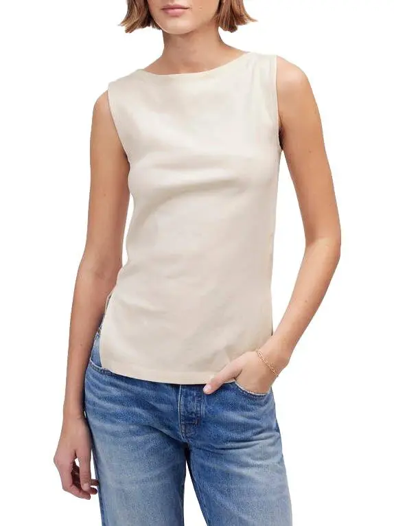 Madewell Sleeveless Boat Neck T-shirt - Vintage Ivory