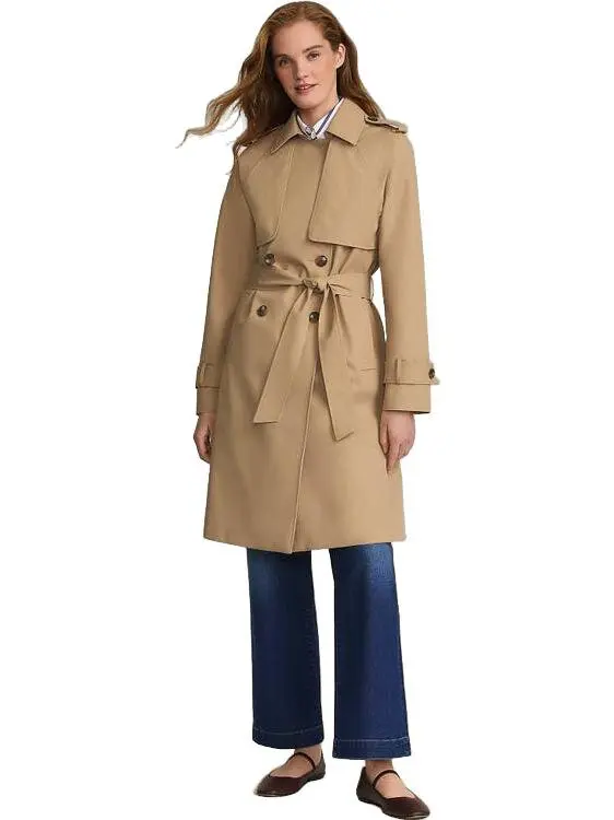 LANDS' END Waterproof Modern Trench Coat - Desert Tan