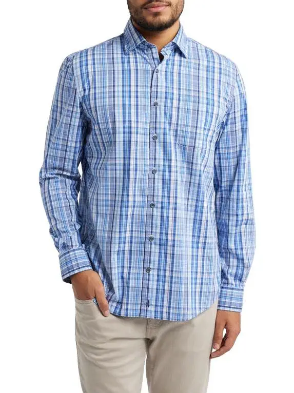 Johnnie-o Masson Plaid Performance Button-up Shirt - Maliblu