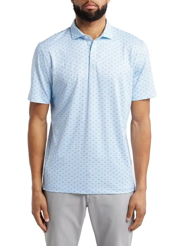 Johnnie-o Nc Time Abstract Print Prep-formance Polo - Maliblu