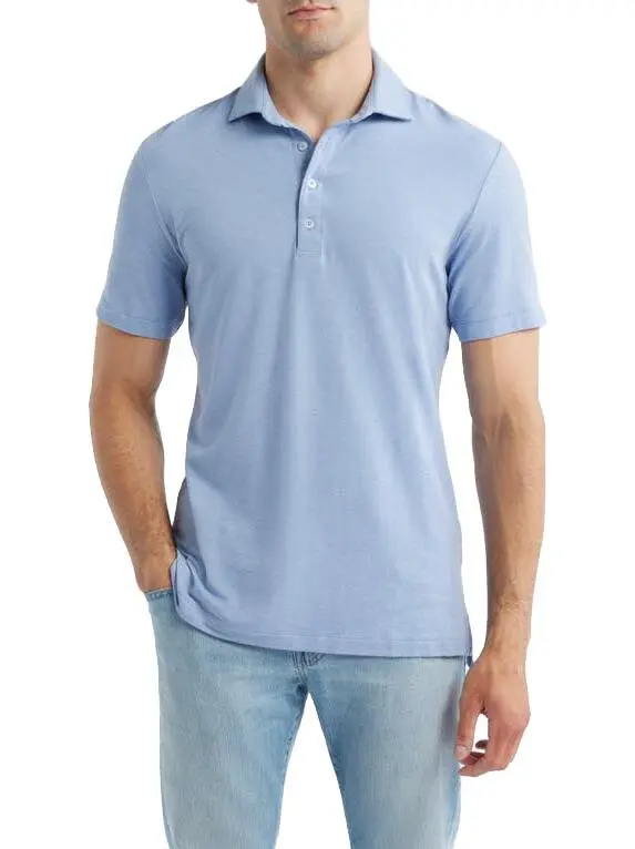 Johnnie-o Idris Top Shelf Heathered Polo - Laguna Blue