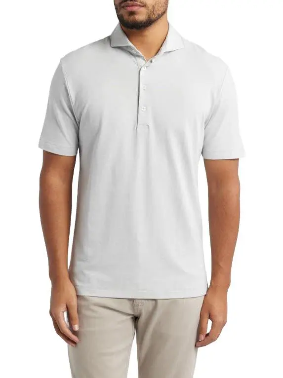 Johnnie-o Idris Top Shelf Heathered Polo - Light Gray