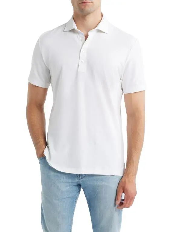 Johnnie-o Idris Top Shelf Heathered Polo - White