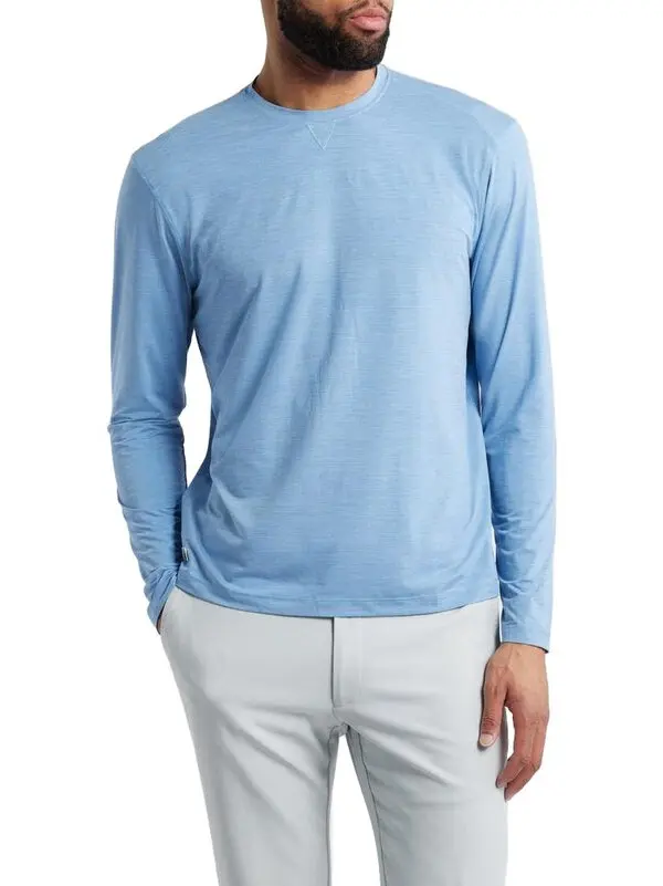 Johnnie-o Basin Long Sleeve Performance T-shirt - Tide