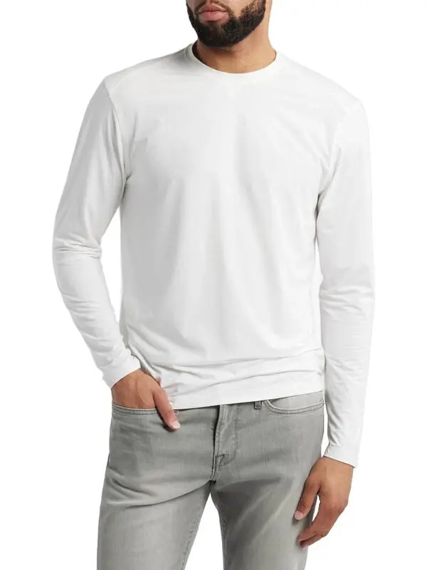 Johnnie-o Basin Long Sleeve Performance T-shirt - White