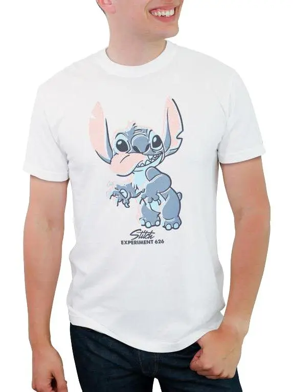 LILO & STITCH Dot Art Stitch Graphic T-shirt - White