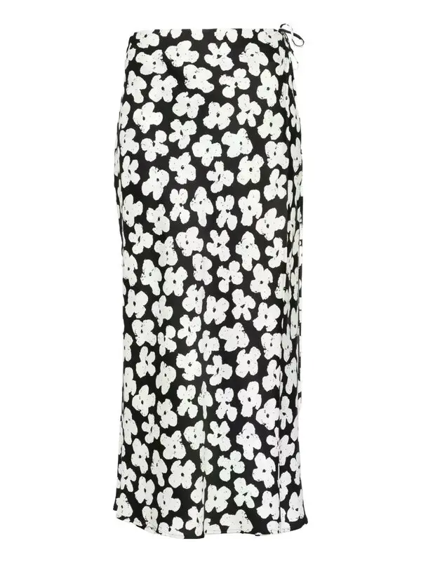 MSGM Floral-print Midi Skirt - Black