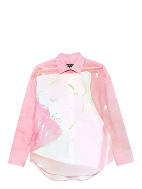 MSGM X Luke Edward Hall Illustration-print Shirt - Pink