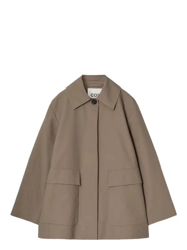 Cos Collared Cotton Car Jacket - Beige