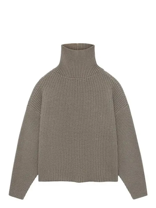 Fear Of God Essentials Heavy Waffle Turtleneck - Heather Gray