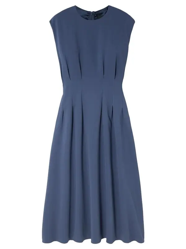 JOSEPH Delma Pleated Cady Midi Dress - Blue