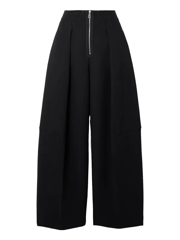 Jean Paul Gaultier Grosgrain-trimmed Pleated Pants - Black